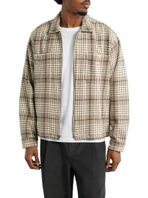 Obey Parker Cotton Zip-up Shirt Jacket - Unbleached Multi