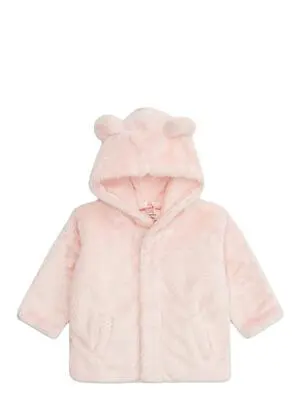 MAGNETIC ME Faux Fur Bear Hooded Jacket - Pink