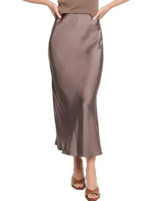 NIC+ZOE Satin Slip Skirt - Cocoa