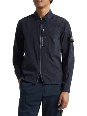 Stone Island Zip-front Shirt - V0020 Navy Blue