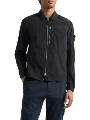 Stone Island Stone Island Zip-Front Shirt V0029 Black