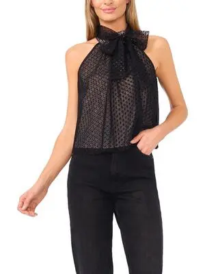 CECE DUPRAZ Swiss Dot Tulle Sleeveless Top