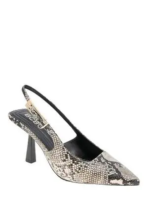 Bcbgmaxazria Inara Slingback Pointed Toe Pumps Natural Snake