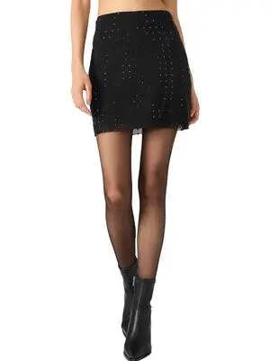 Steve Madden Keily Studded Mini Skirt - Black