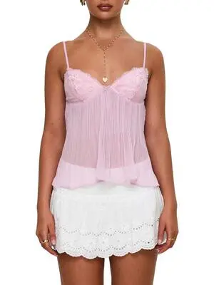 Princess Polly Lace Pleated Camisole - Pink