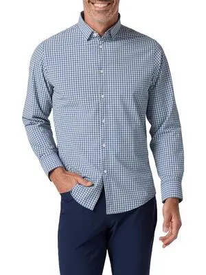 Mizzen+main Leeward No Tuck Trim Fit Gingham Performance Button-up Shirt - Aluminum Crew Gingham