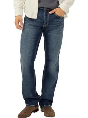 SILVER JEANS CO. Zac Relaxed Fit Straight Leg Jeans - Trafalgar