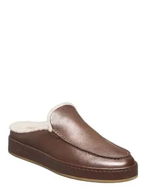 Allen Edmonds Bowen Shearling Lined Mule Slipper - Chocolate