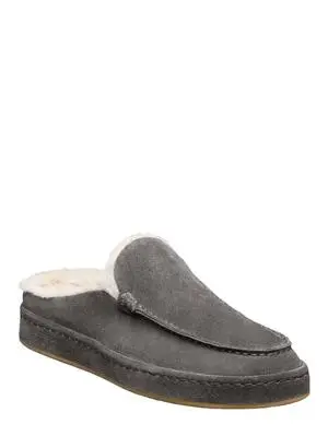 Allen Edmonds Bowen Shearling Lined Mule Slipper - Dark Grey