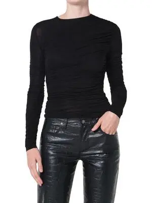 AGOLDE Ruched Stretch Top
