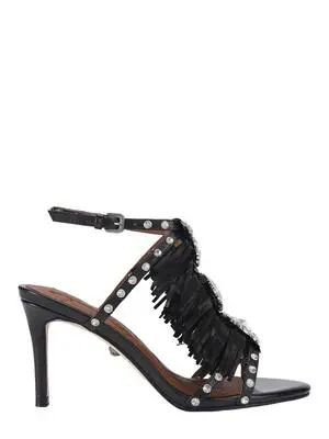 Kurt Geiger Jewel Fringe Ankle Strap Sandal - Black
