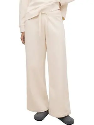 MANGO Cotton Blend Wide Leg Lounge Pants