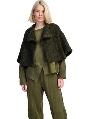 Alembika Capulet Crop Quilted Jacket - Khaki