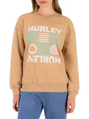 Hurley Logo Relaxed Sweatshirt - Tan