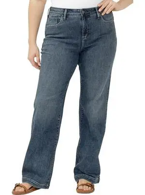 SILVER JEANS CO. Avery Curvy High-waist Wide-leg Trouser Jeans - Westminster