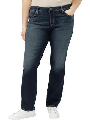 SILVER JEANS CO. Elyse Mid-rise Straight Leg Jeans - Rosemead