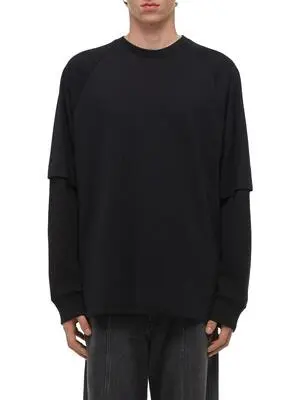 Helmut Lang Double Layer Waffle Stitch Top - Black