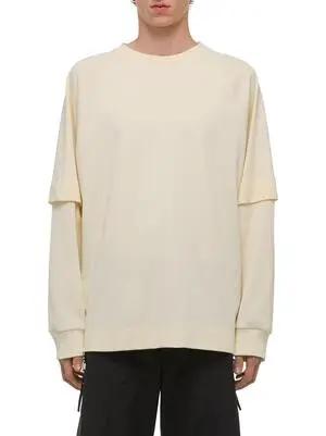 Helmut Lang Double Layer Waffle Stitch Top - Winter White