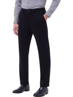 Bugatchi Slim Tailored Fit Knit Dress Pants - Black