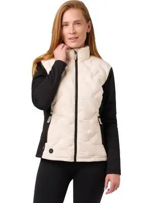 MOBILE WARMING Aria Natural Down Hybrid Heated Jacket - Black/cream