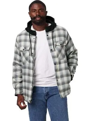 MOBILE WARMING Flannel Heated Hooded Jacket Grey