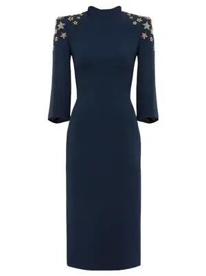 Jenny Packham Stella Star-embellished Midi Dress - Blackthorne Blue