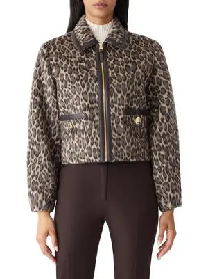 Mackage Lorah Leopard Print Wool-blend Jacket - Light Camel Multi