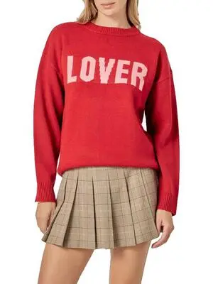 English Factory Relaxed Fit Statement Sweater Red/pink