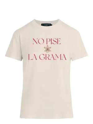 NO PISE LA GRAMA Salty Flower T-shirt - Cream
