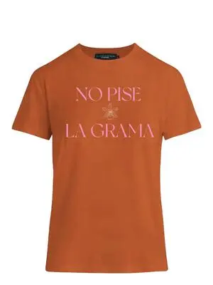 NO PISE LA GRAMA Salty Flower T-shirt - Terracota