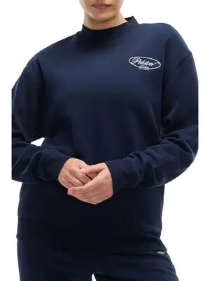 PELOTON Soft Fleece Mock Neck Sweatshirt - Deep Navy