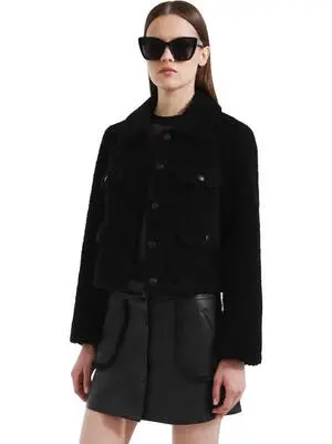 Rudsak Blair Short Wool Teddy Jacket - Black