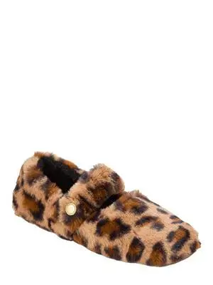 DEARFOAMS Dearfoams Maryjane Luxe Teddy Slipper Leopard