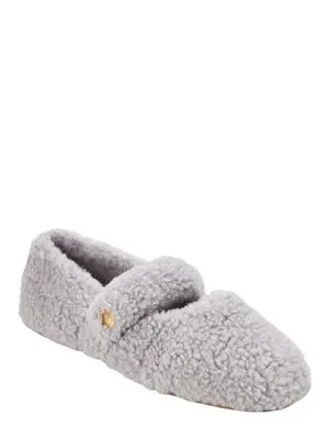 DEARFOAMS Maryanne Luxe Teddy Mary Jane Slipper - Sleet