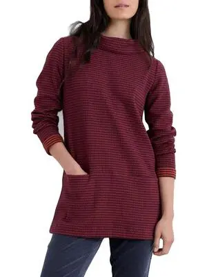 SEASALT CORNWALL Mawgan Turtleneck Organic Cotton Tunic Top - Bramble Bank Dark Hellebore