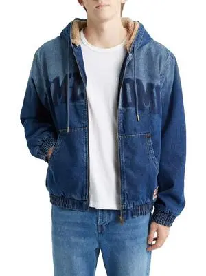 CRIMINAL DAMAGE Davies Hooded Denim Jacket - Washed Blue