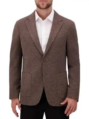 VICTOR EMMANUEL Textured Knit Cotton-blend Sport Coat - Brown