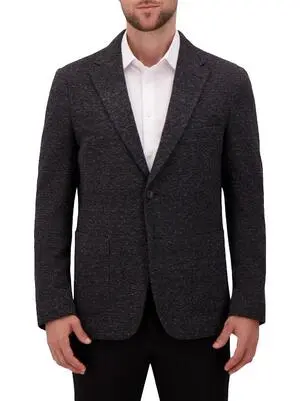 VICTOR EMMANUEL Textured Knit Cotton-blend Sport Coat - Charcoal