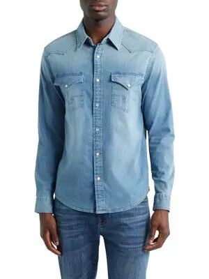 Ag Huston Classic Fit Western Denim Snap-up Shirt - Stanton
