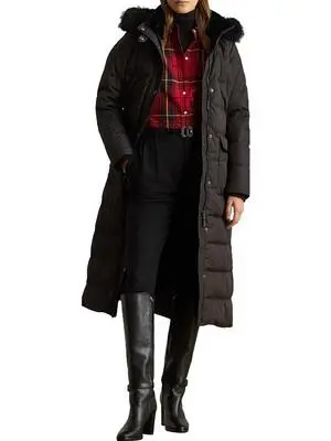 Ralph Lauren Quilted Down Longline Coat Black