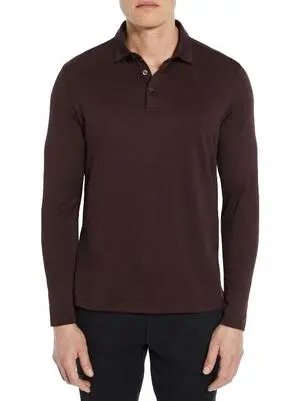 Robert Barakett Luciano Long Sleeve Twill Polo - Port