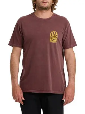 BILLABONG Sun Rays Cotton Graphic T-shirt - Plum