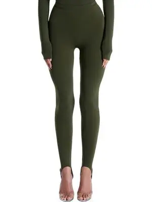 Naked Wardrobe Naked Stirrup Leggings Dark Olive