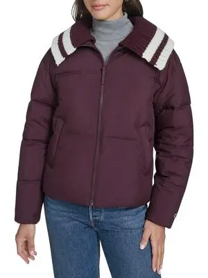 Champion Shawl Collar Puffer Jacket Burgundy