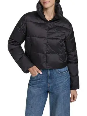 Champion Water Resistant Crop Puffer Jacket - Black