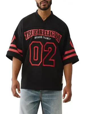 True Religion Football Jersey T-shirt - Jet Black