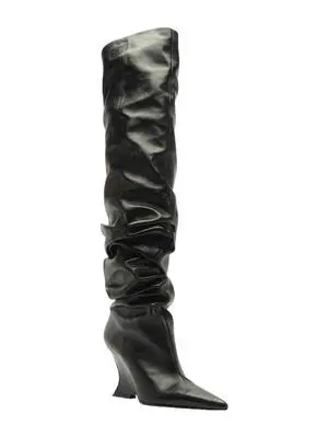 Schutz Siena Over-the-knee Slouch Boots - Black