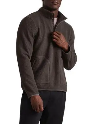 RHONE Fairbanks Fleece Quarter Snap Pullover - Cafe Noir