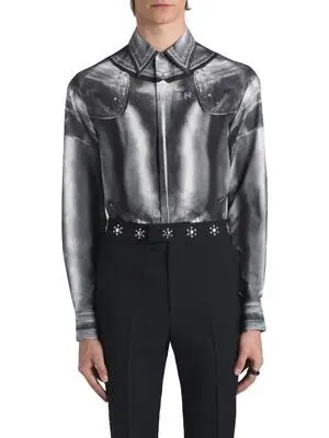 Alexander McQueen Armour Trompe L'oeil Button-up Shirt - Steel