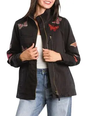 BILLY T Rider Embroidered Utility Jacket - Obsidian